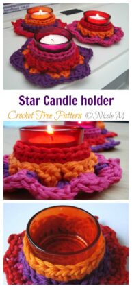 Crochet Tealight Candle Holder Free Patterns Instructions