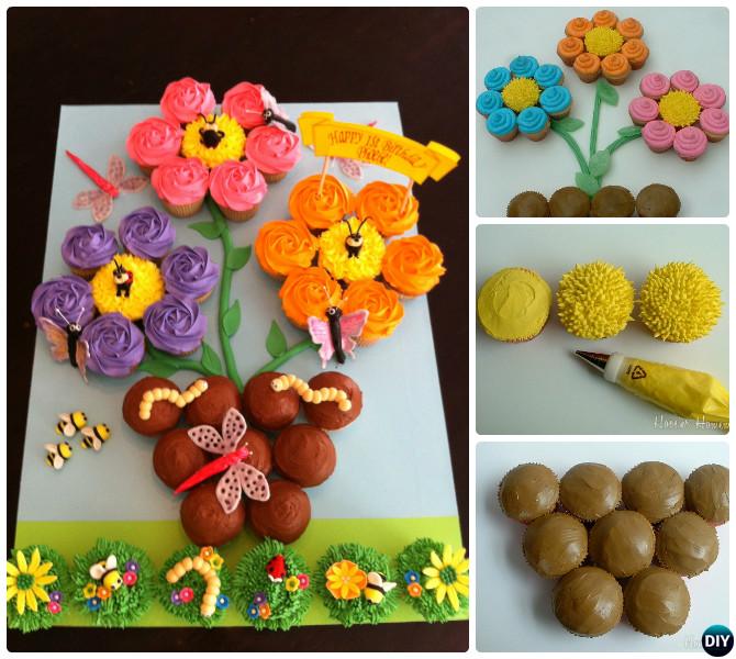 DIY Pull Apart Cupcake Cake Designs Tutorials
