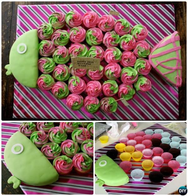 DIY Pull Apart Cupcake Cake Designs Tutorials