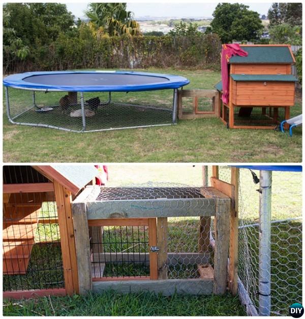 DIY Trampoline Chicken Coop [Picture Instructions]