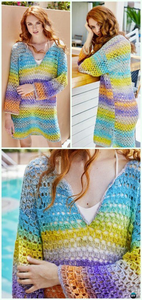 Crochet Beach Cover Up Free Patterns Women Summer Top
