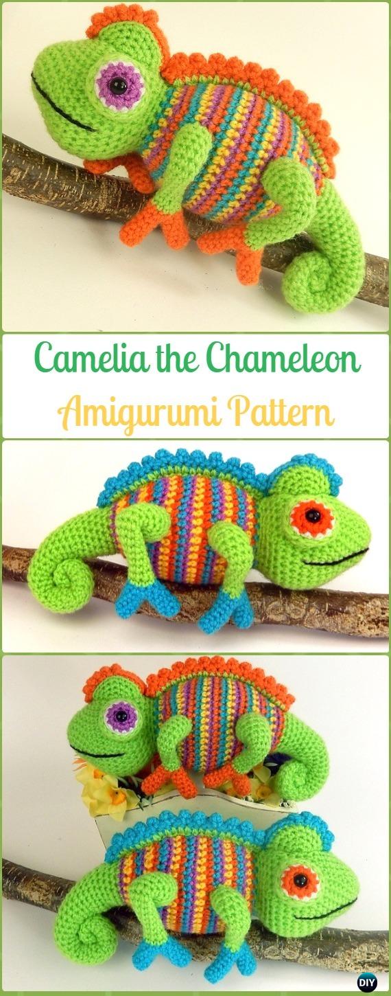 Crochet Chameleon Amigurumi Softies Toy Patterns