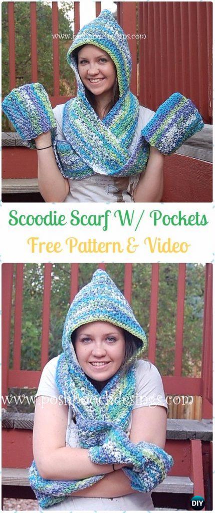 Crochet Hoodie Scarf Scoodie Free Patterns