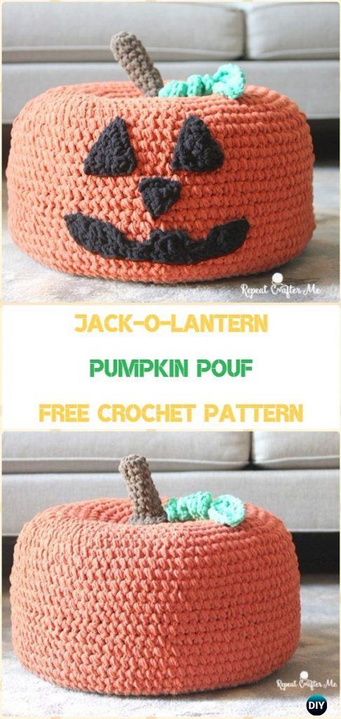 Crochet Poufs & Ottoman Free Patterns & DIY Tutorials