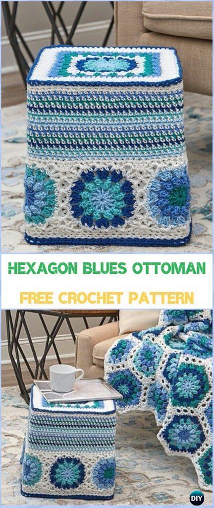 Crochet Poufs & Ottoman Free Patterns & DIY Tutorials