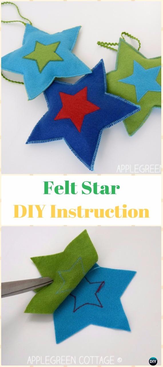 DIY Felt Christmas Ornament Craft Projects Instructions